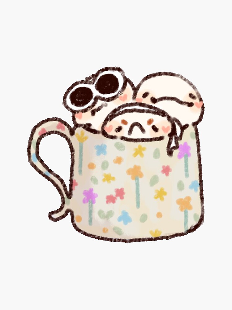 "cup of blob pls!" Sticker for Sale by Jun-hug | Redbubble