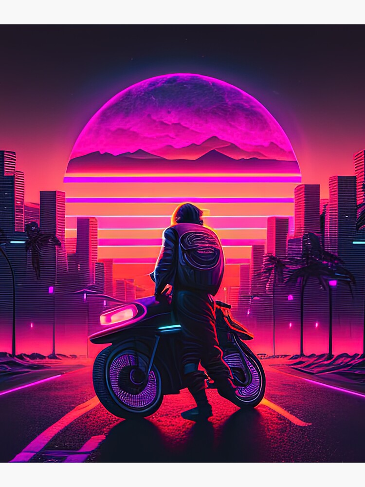 "Retrowave Synthwave 80s Design For The Eighties Music Lovers" Sticker ...