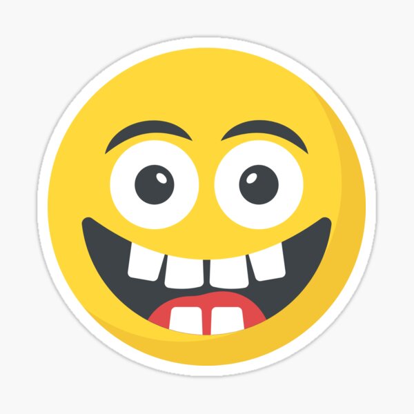 "Crooked teeth emoji " Sticker for Sale by goldenlolly1 | Redbubble