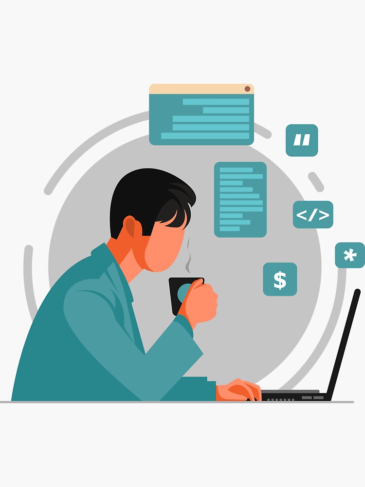 "Coding guy" Sticker for Sale by WebBest | Redbubble