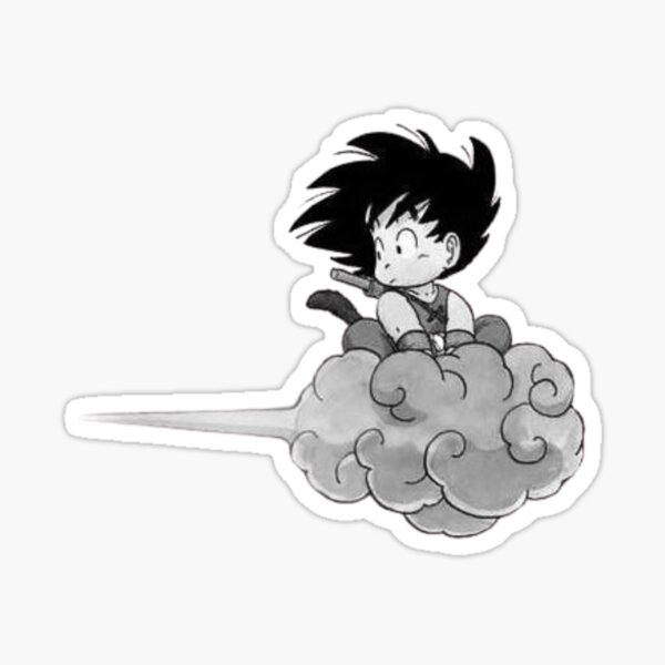 "Kid Goku on flying Nimbus" Sticker for Sale by Peponji | Redbubble