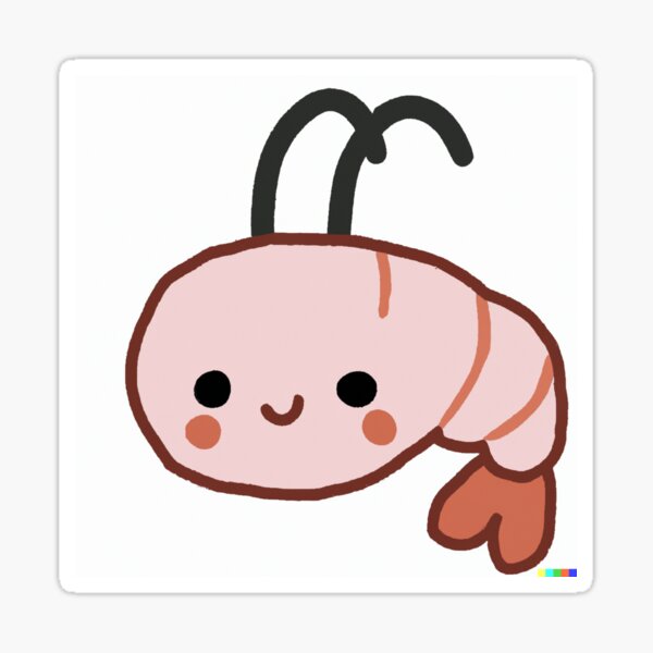 "Cute Cartoon Shrimp" Sticker for Sale by StickerBird | Redbubble