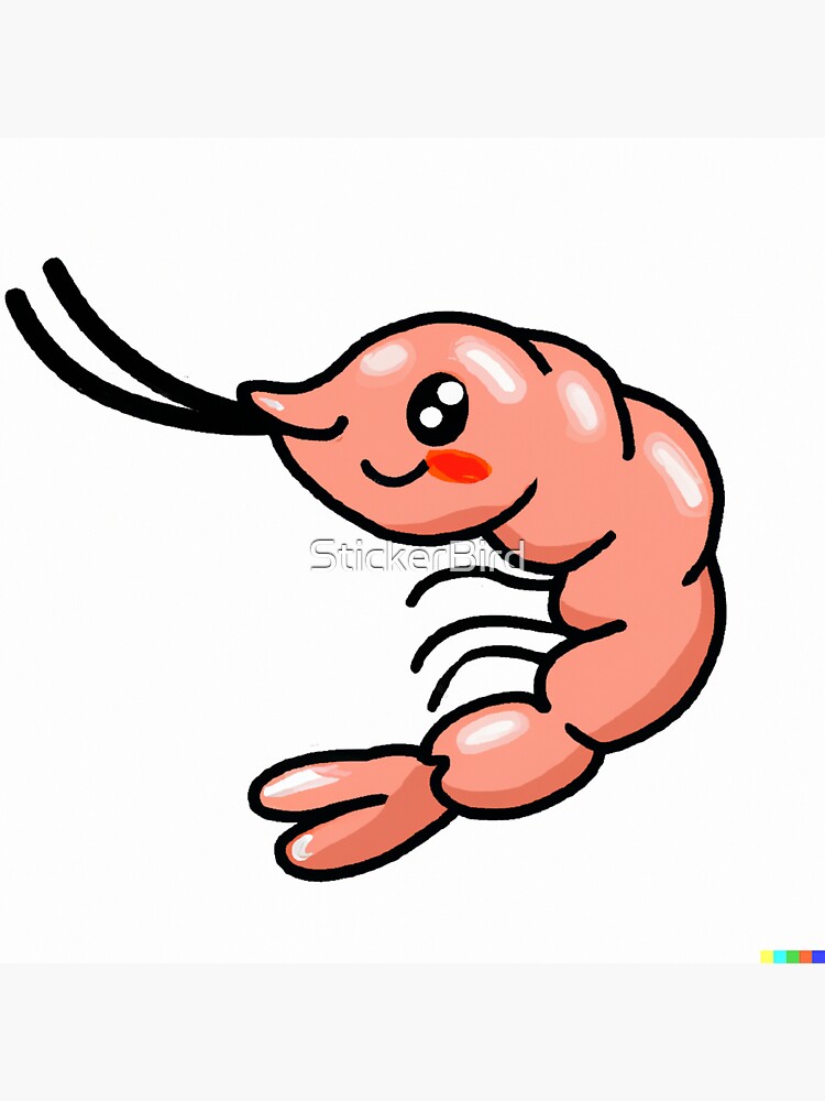 "Cute Cartoon Shrimp" Sticker for Sale by StickerBird | Redbubble