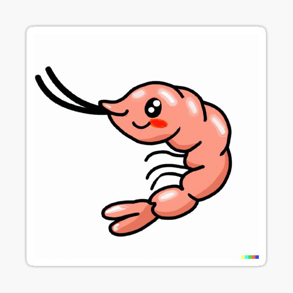 "Cute Cartoon Shrimp" Sticker for Sale by StickerBird | Redbubble