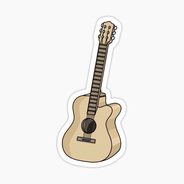 "Cartoon Guitar Graphic" Sticker for Sale by Cassapillar | Redbubble