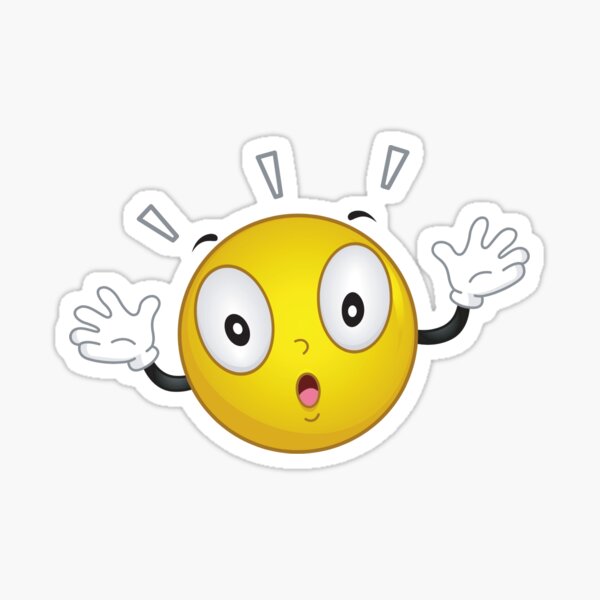"Shocked emoji " Sticker for Sale by goldenlolly1 | Redbubble