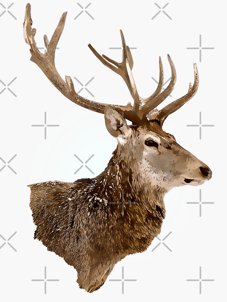 "stag" Sticker for Sale by Ola-Art-Prints | Redbubble