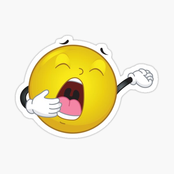 "Yawning emoji " Sticker for Sale by goldenlolly1 | Redbubble