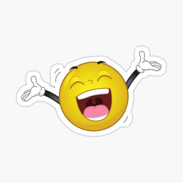 "Jubilating emoji " Sticker for Sale by goldenlolly1 | Redbubble
