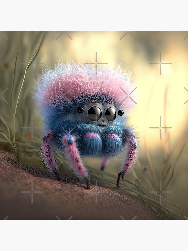 "cute fluffy jumping spider" Poster for Sale by Avicularious | Redbubble