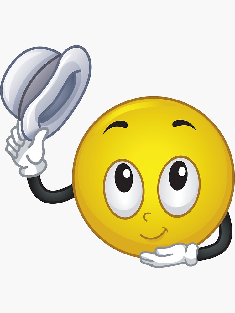 "Courtesy emoji " Sticker for Sale by goldenlolly1 | Redbubble