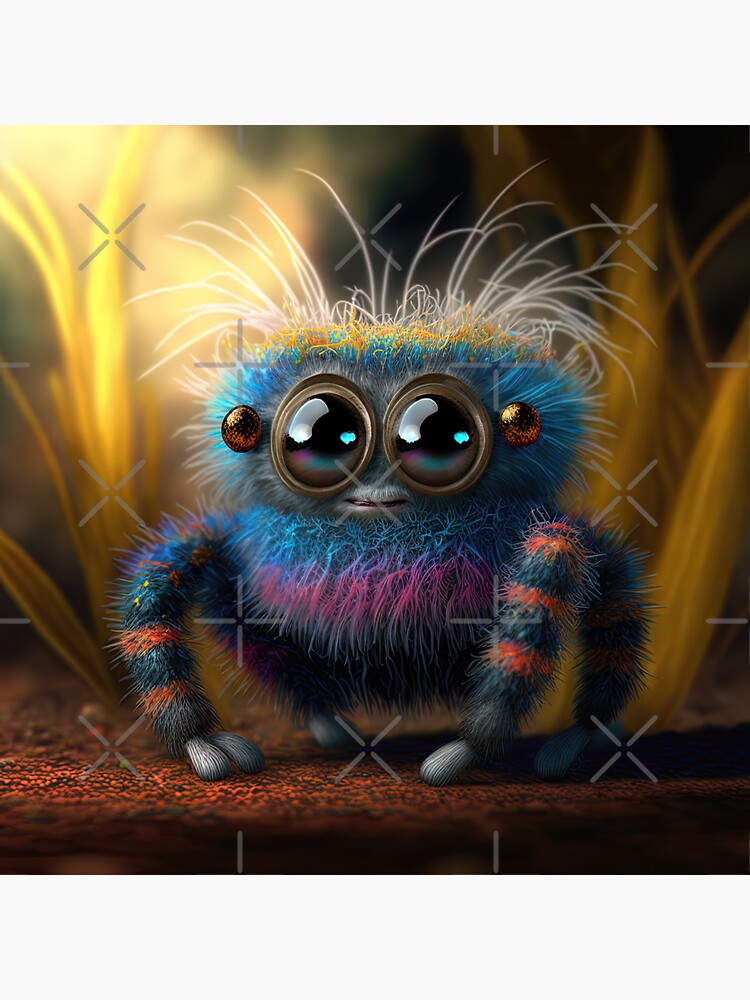 "cute fluffy jumping spider" Sticker for Sale by Avicularious | Redbubble