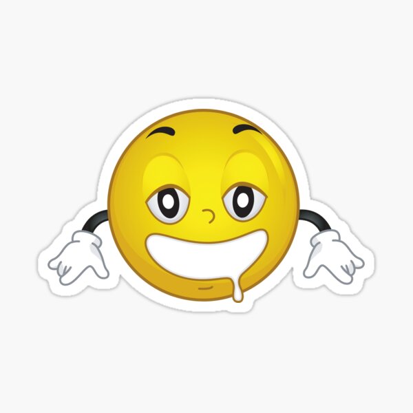 "Drooling emoji " Sticker for Sale by goldenlolly1 | Redbubble