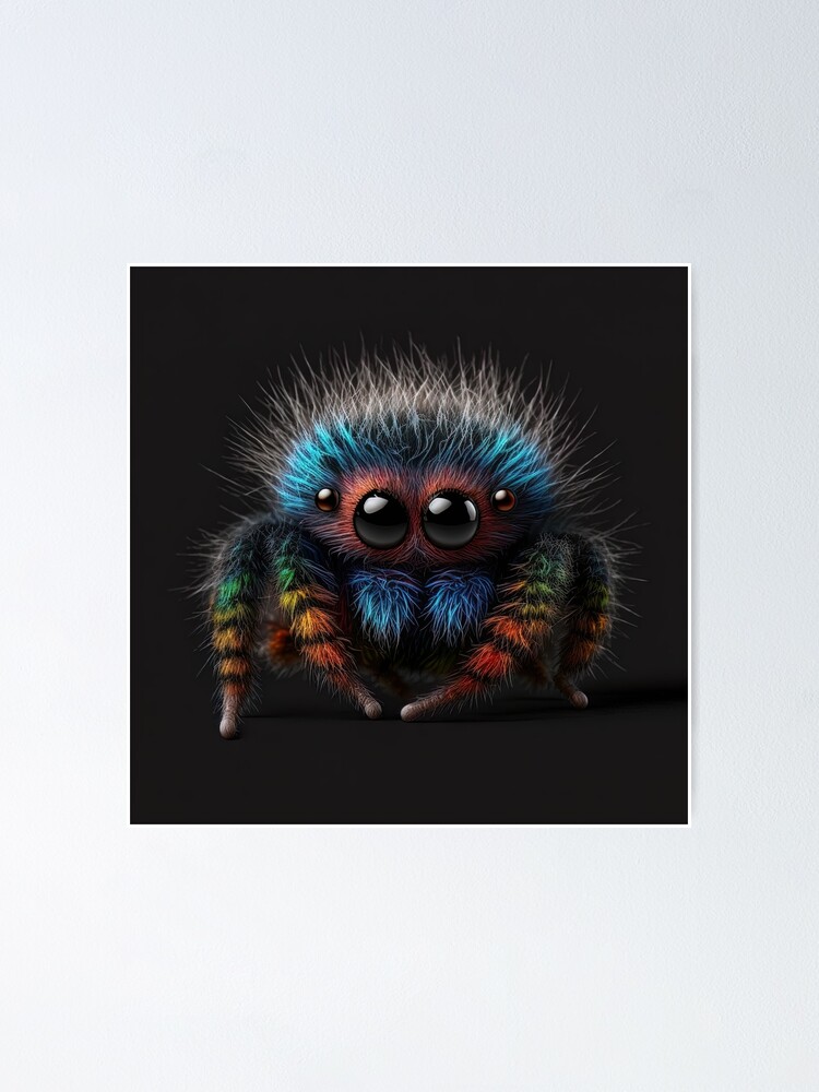 "cute fluffy jumping spider" Poster for Sale by Avicularious | Redbubble