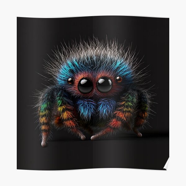 "cute fluffy jumping spider" Poster for Sale by Avicularious | Redbubble