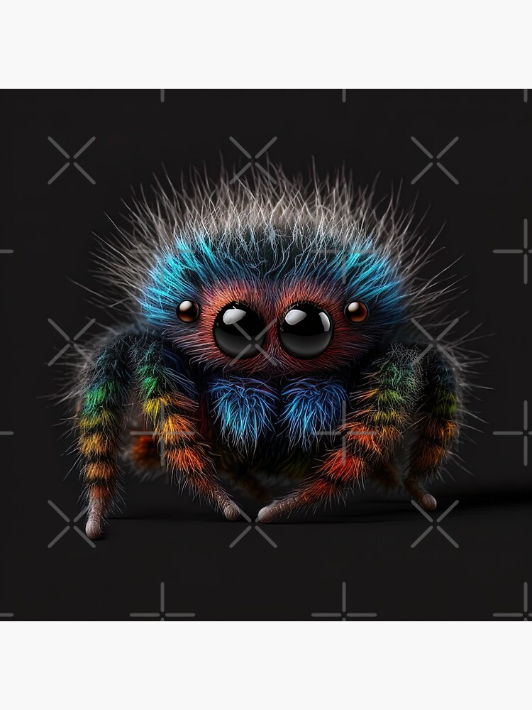 "cute fluffy jumping spider" Sticker for Sale by Avicularious | Redbubble