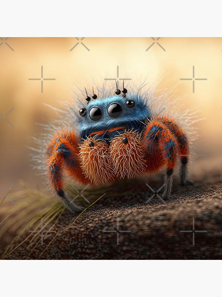"cute fluffy jumping spider" Sticker for Sale by Avicularious | Redbubble