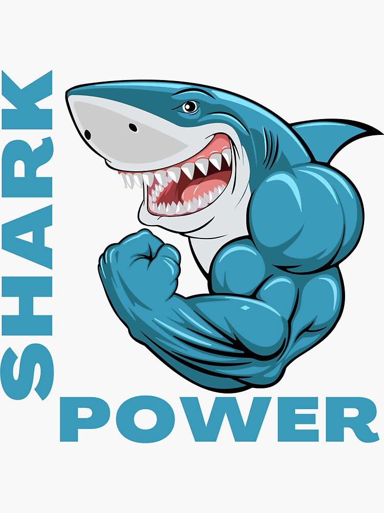 "Shark power / swim power" Sticker for Sale by shopforelite | Redbubble