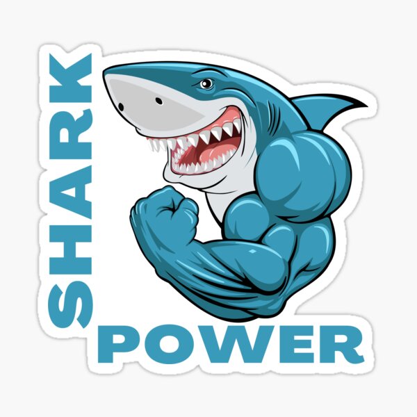"Shark power / swim power" Sticker for Sale by shopforelite | Redbubble