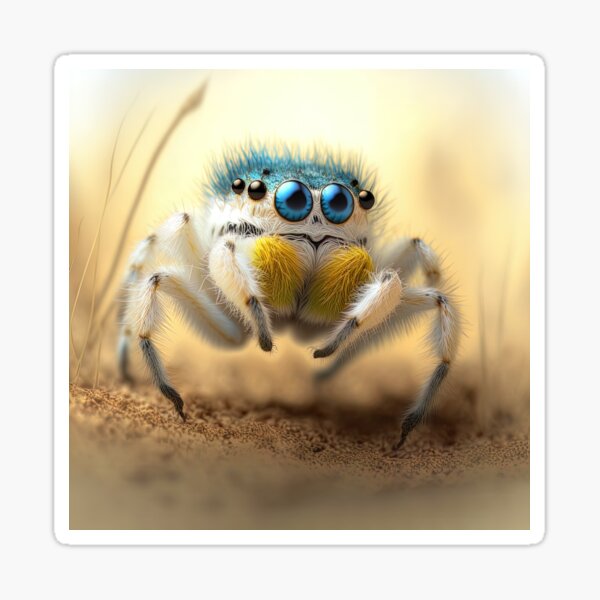 "cute fluffy jumping spider" Sticker for Sale by Avicularious | Redbubble