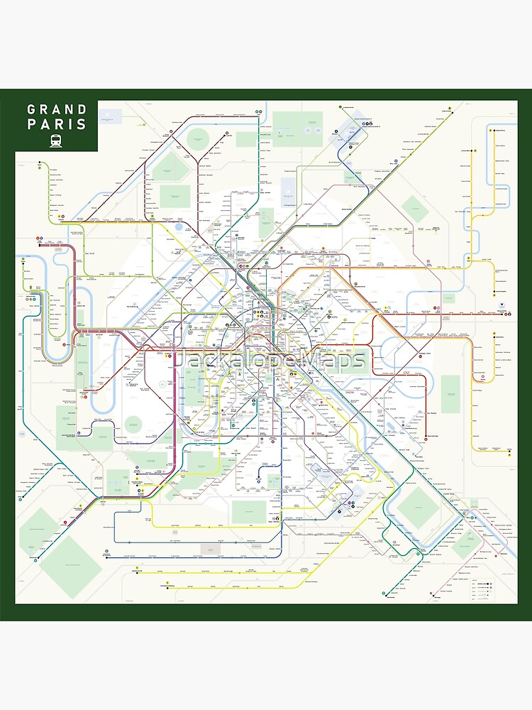 "" France: 2020/today Paris - metropolitan rail network map ..." Art ...