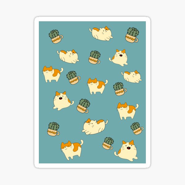 "Cats and cactus- Cats, Cactus" Sticker for Sale by Oyasjoy | Redbubble