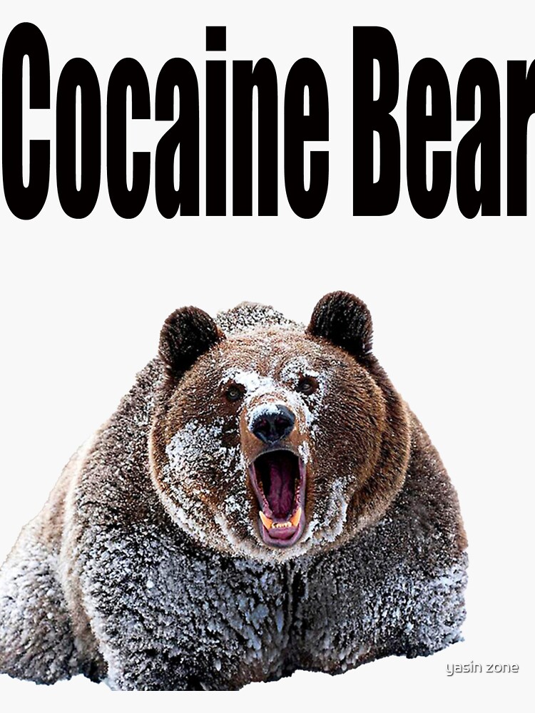 "COCAINE BEAR VINTAGE T-SHIRT" Sticker for Sale by YASSINESABIR | Redbubble