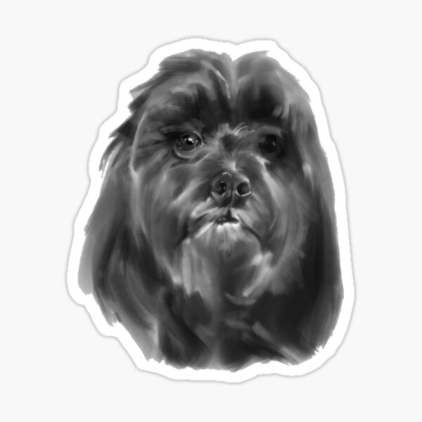"Cute Dog - Black Labradoodle - pet portrait" Sticker for Sale by ...