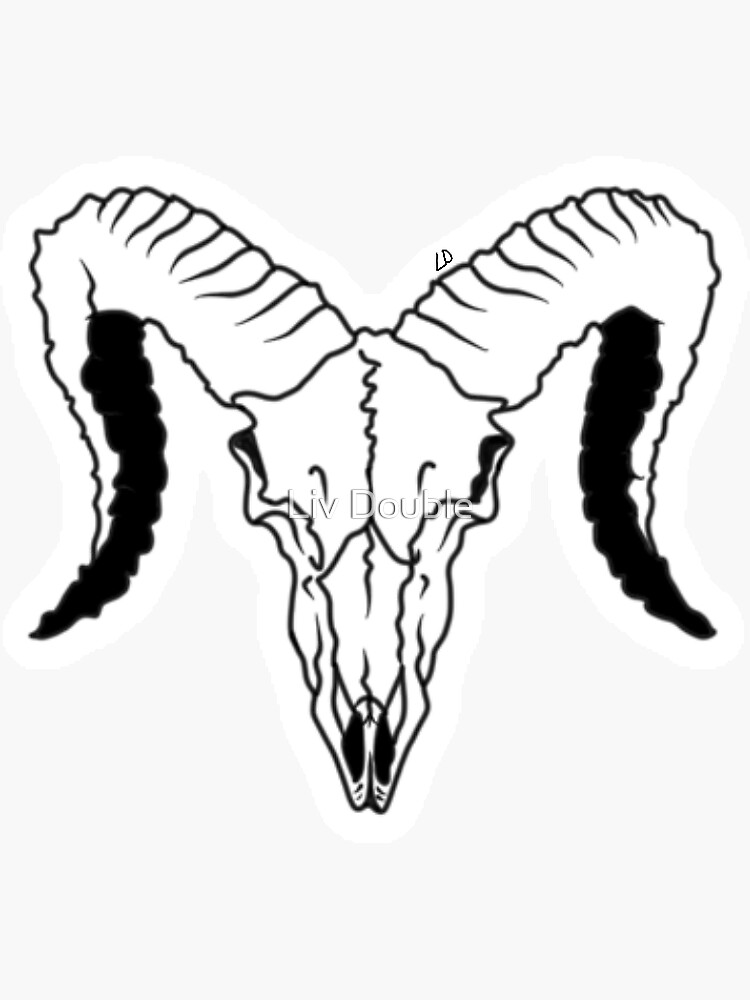 "Ram Skull" Sticker for Sale by dubzdesigns | Redbubble