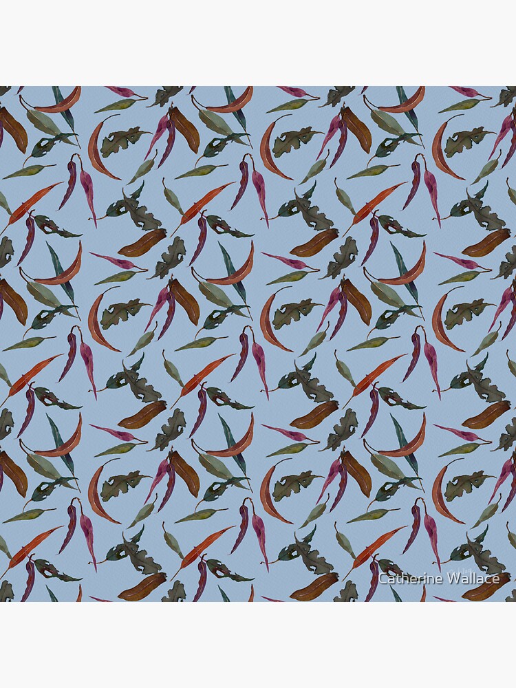 "Gum Leaf Pattern Blue" Sticker for Sale by wallaceart | Redbubble