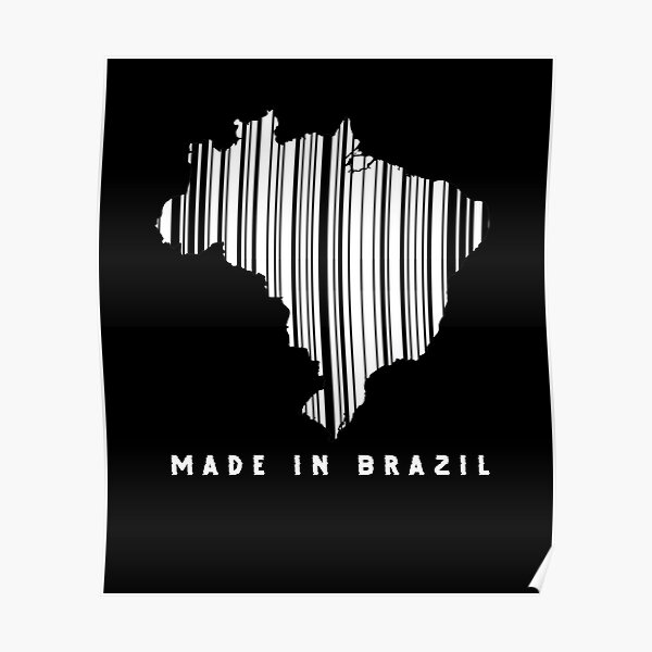 "Made In Brazil , Brazil Flag Barcode" Poster for Sale by bachapro ...