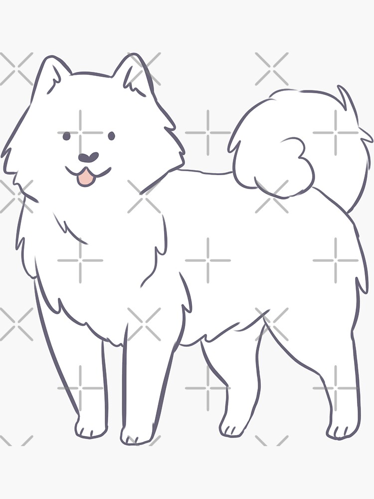 "Samoyed dog cartoon drawing " Sticker for Sale by Yarafantasyart ...