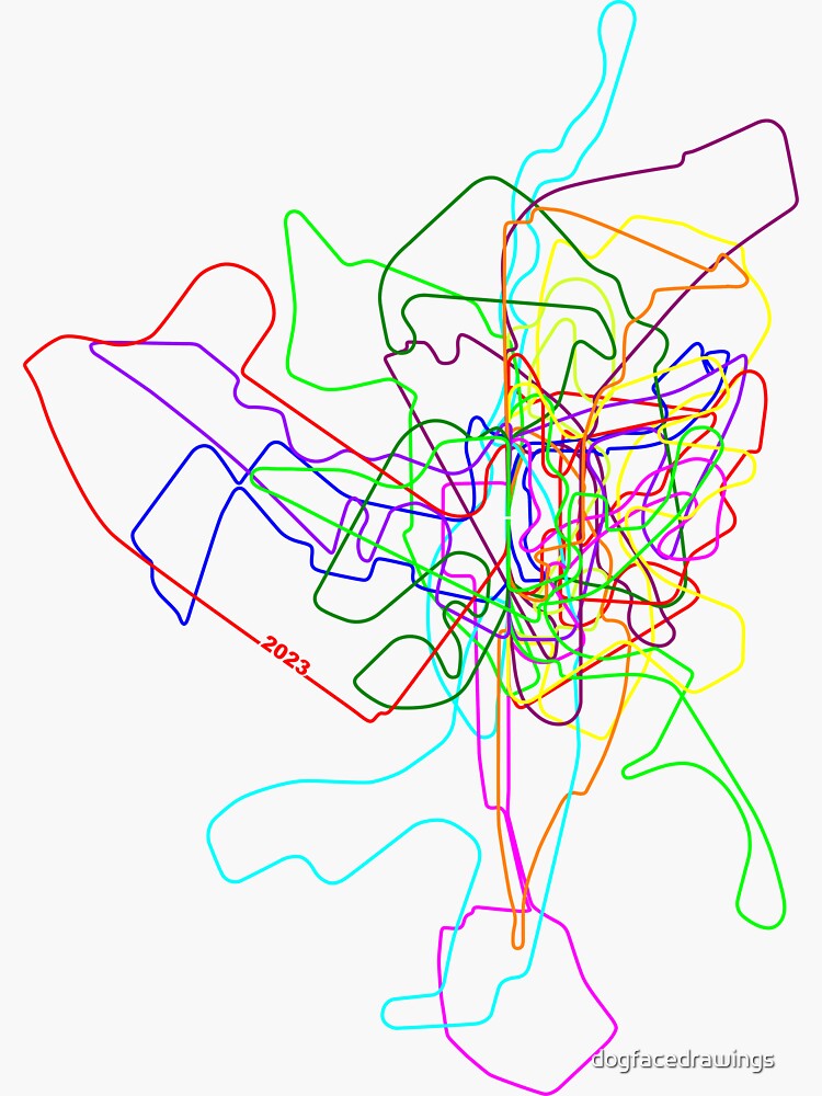 "NEW 2023 design - F1 circuits 2023 - rainbow pattern" Sticker for Sale ...