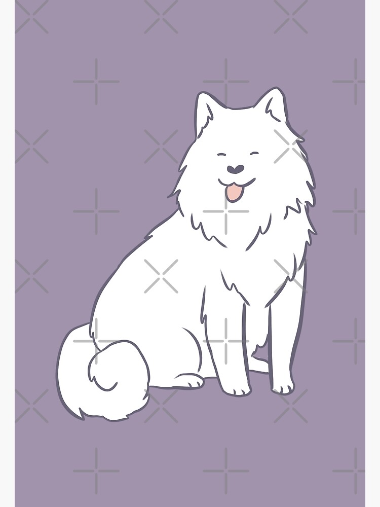 "Samoyed dog sitting cartoon drawing " Poster for Sale by ...