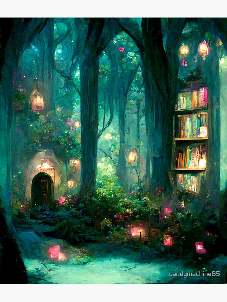 "Magical Bookstore in the Woods" Poster for Sale by candymachine85 ...