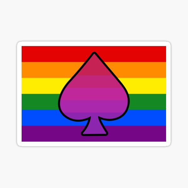 "Aceflux and LGBT pride flag with ace of spades" Sticker for Sale by ...