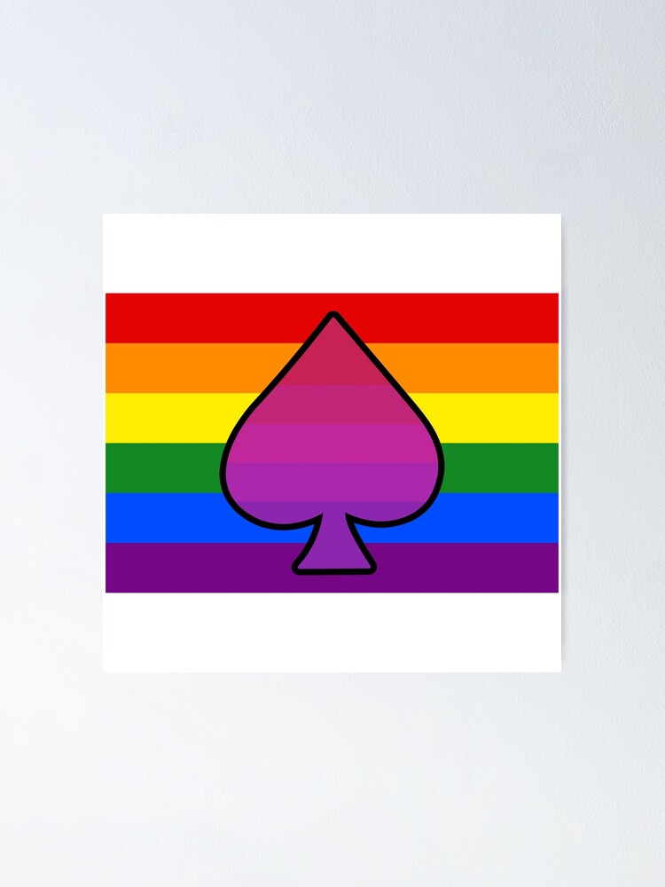 "Aceflux and LGBT pride flag with ace of spades" Poster for Sale by ...