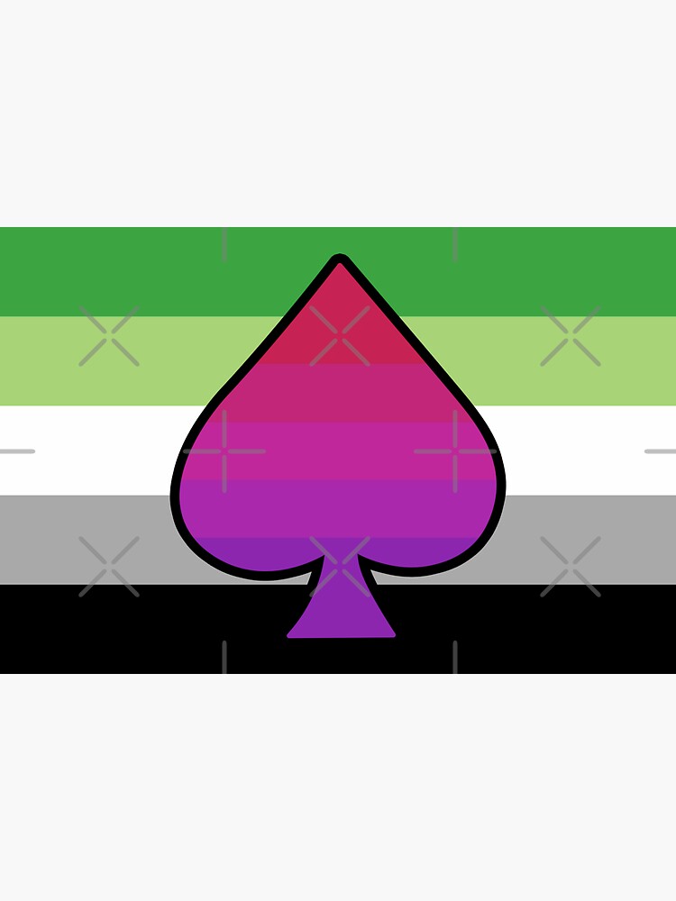 "Aceflux and aromantic pride flag with ace of spades" Sticker for Sale ...