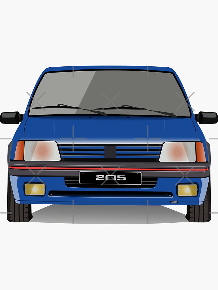 "Youngtimer 205 GTI 1.9l Blue" Sticker for Sale by JPA-Graphisme ...