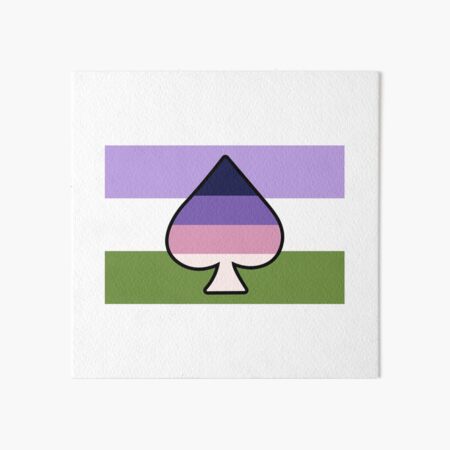 "Asexual spectrum and genderqueer pride flag with ace of spades" Art ...