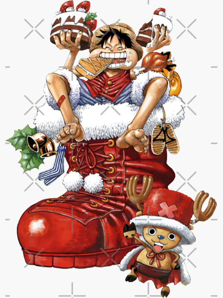 "anime christmas one piece luffy" Sticker for Sale by FROMmetoyou1 ...