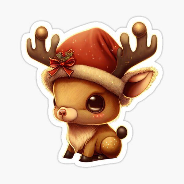 "Cute Christmas Raindeer" Sticker for Sale by Bratak | Redbubble