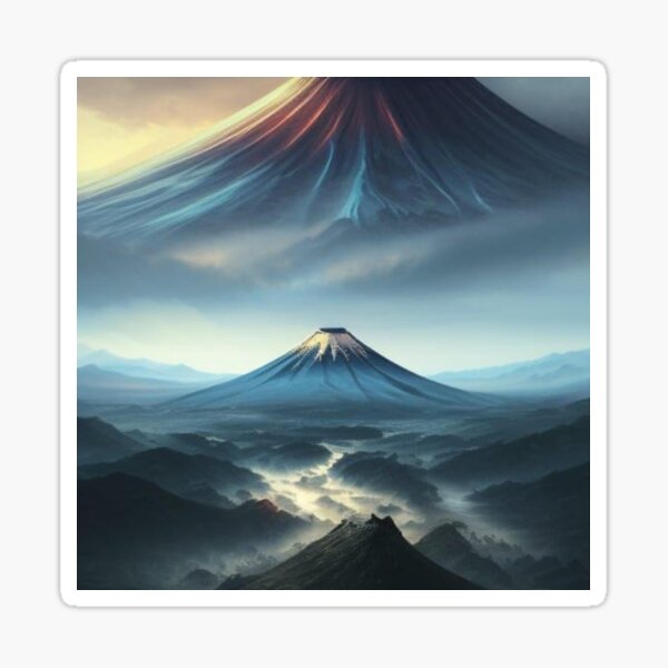 "Mount Fuji San, Japanese art Mount Fuji" Sticker for Sale by SalSunny ...