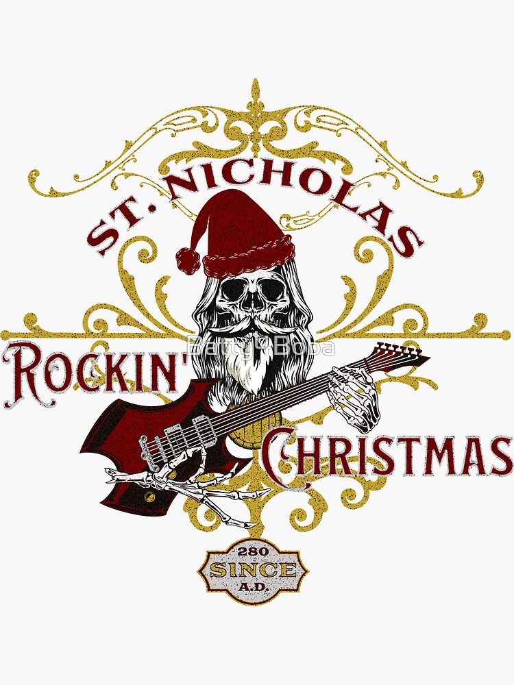 "St. Nicholas Rockin' Christmas, Since 280 A.D." Sticker for Sale by ...