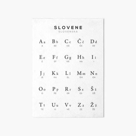Impression rigide « Tableau de l'alphabet slovène, tableau de la langue ...