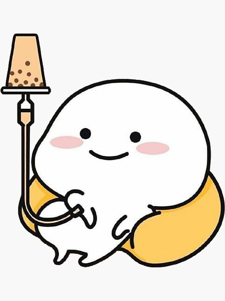 "White Pentol Quby Milk Tea " Sticker for Sale by malconerh | Redbubble