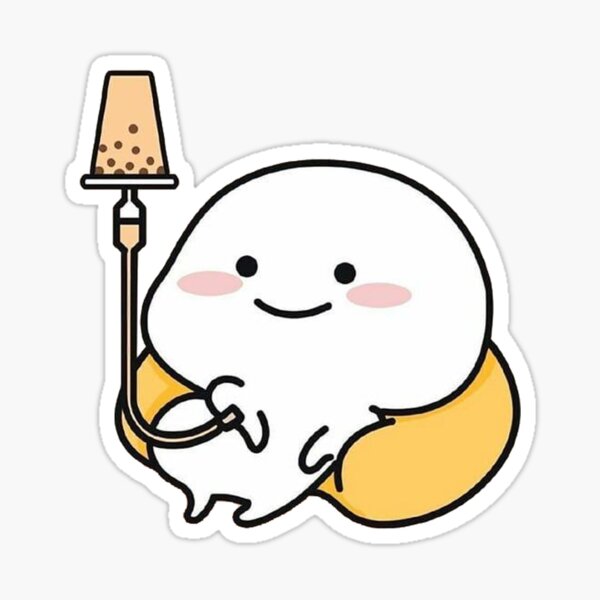 "White Pentol Quby Milk Tea " Sticker for Sale by malconerh | Redbubble