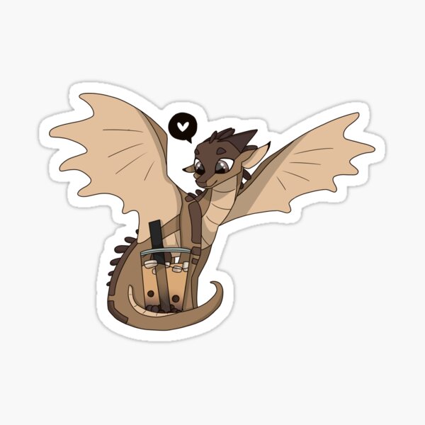 "Brown Sugar Boba Dragon" Sticker for Sale by CopperButterfly | Redbubble