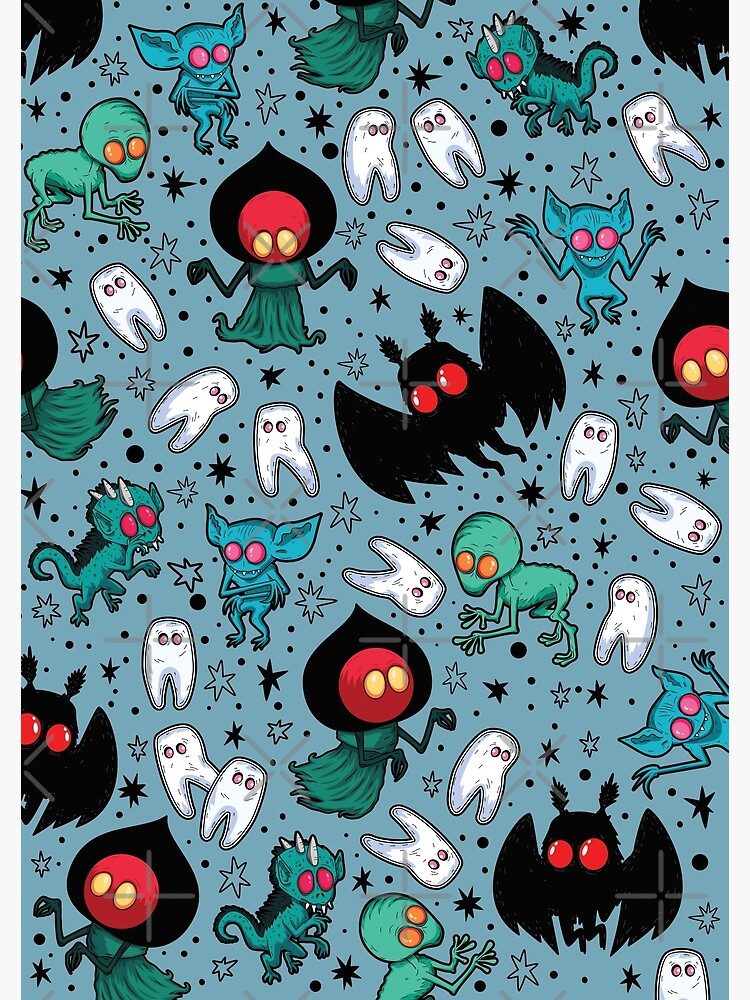 "Cryptid Aliens Night Light Blue" Poster for Sale by richardhague ...