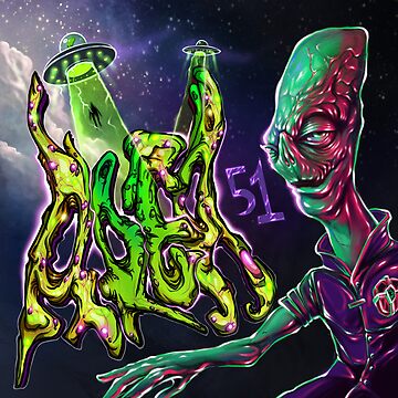 "Area 51 Graffiti" Sticker for Sale by Graffitidesign | Redbubble